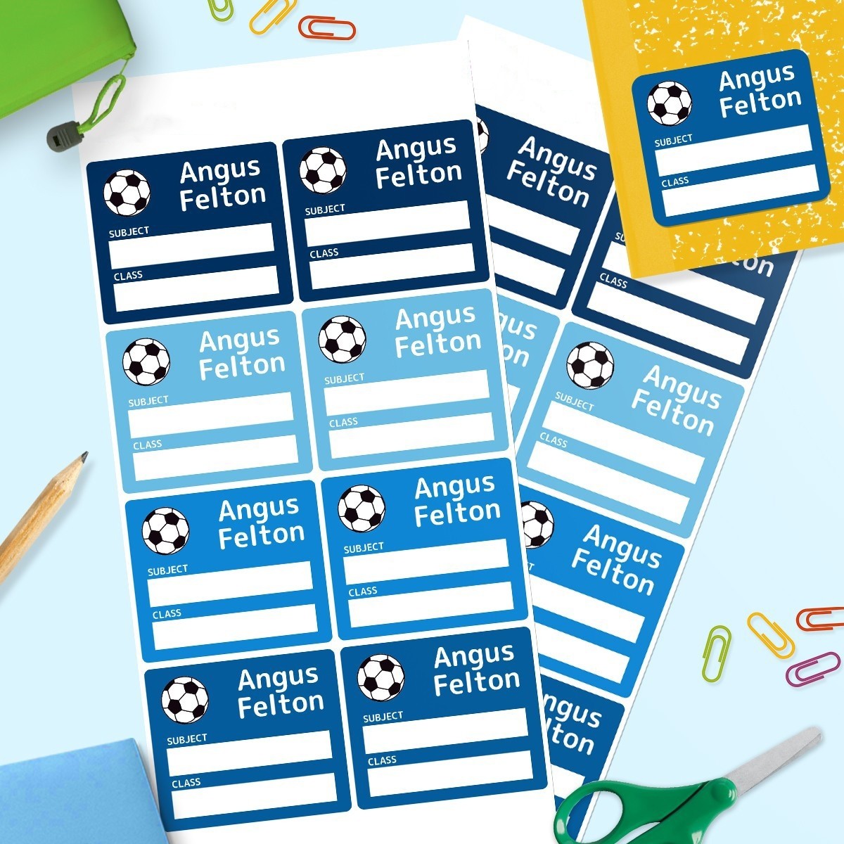 Soccer Ball School Book Labels - CustomiseMe by Harvey Norman
