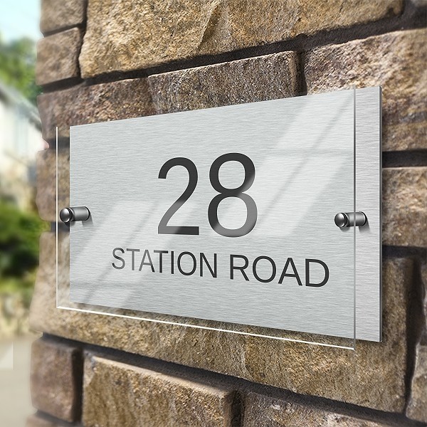 Steel Pattern Premium Acrylic Front House Sign - CustomiseMe by Harvey ...