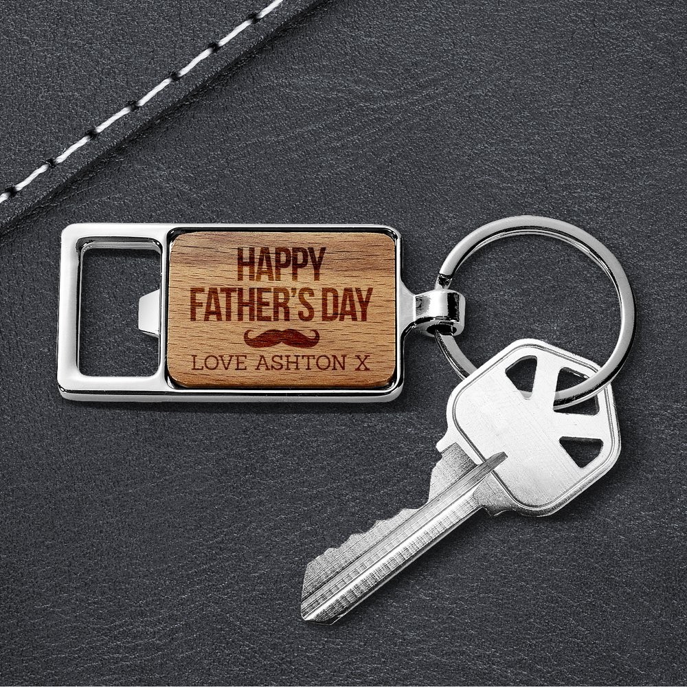 Happy Father's Day Rectangle Metal Keyring - CustomiseMe by Harvey Norman