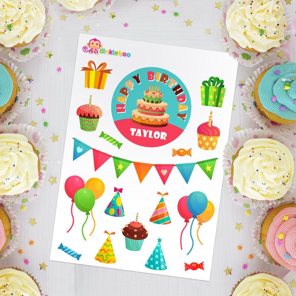 Birthday Cake Birthday Sticker Pack - CustomiseMe by Harvey Norman