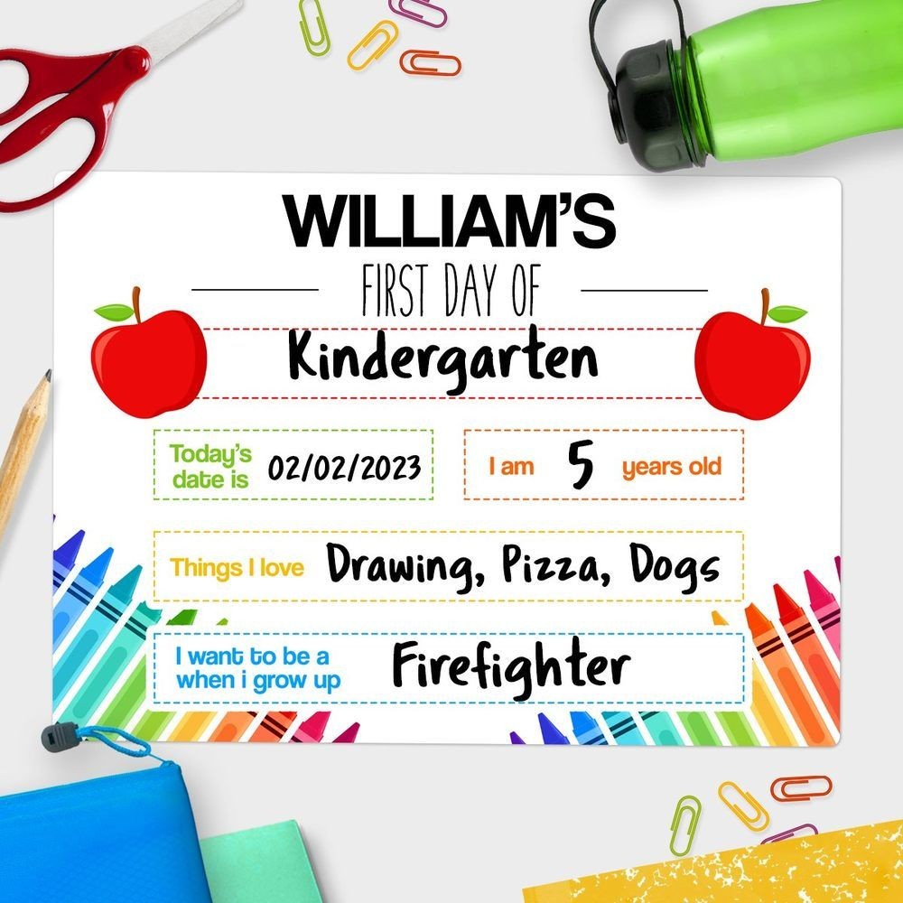 Crayon First Day Sign - CustomiseMe by Harvey Norman