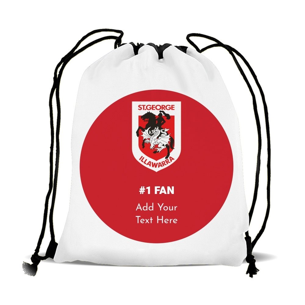 NRL Dragons Drawstring Sports Bag - CustomiseMe by Harvey Norman