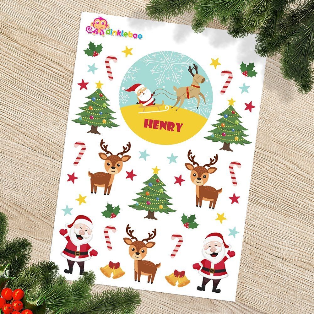 Santa Sleigh Christmas Sticker Pack - CustomiseMe by Harvey Norman
