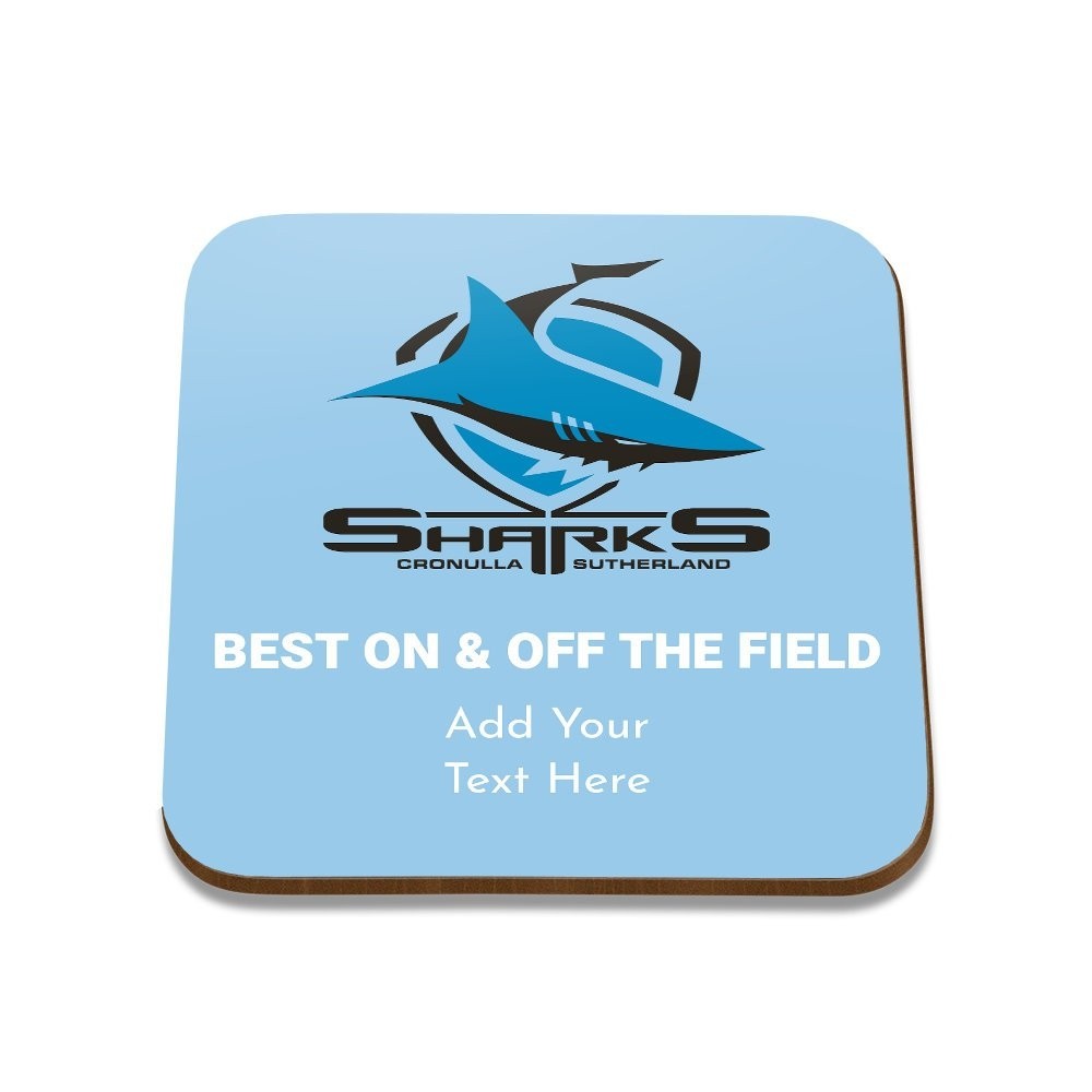 NRL Sharks Square Coaster - CustomiseMe by Harvey Norman