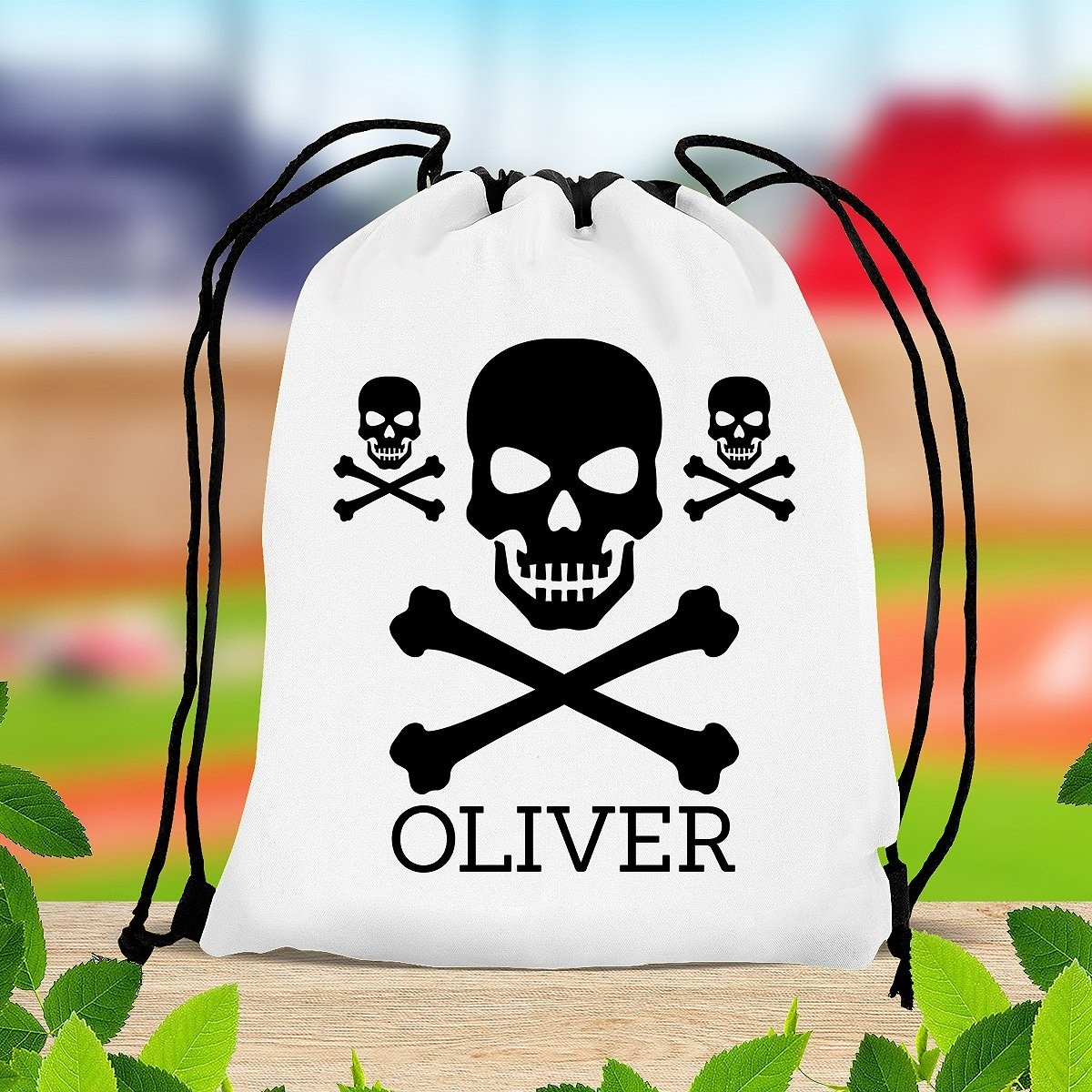 Skulls Drawstring Sports Bag - CustomiseMe by Harvey Norman