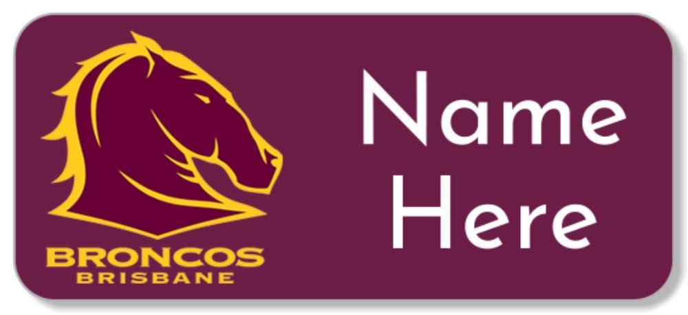 NRL Broncos Rectangle Name Label - CustomiseMe by Harvey Norman