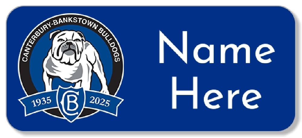 NRL Bulldogs Rectangle Name Label - CustomiseMe by Harvey Norman