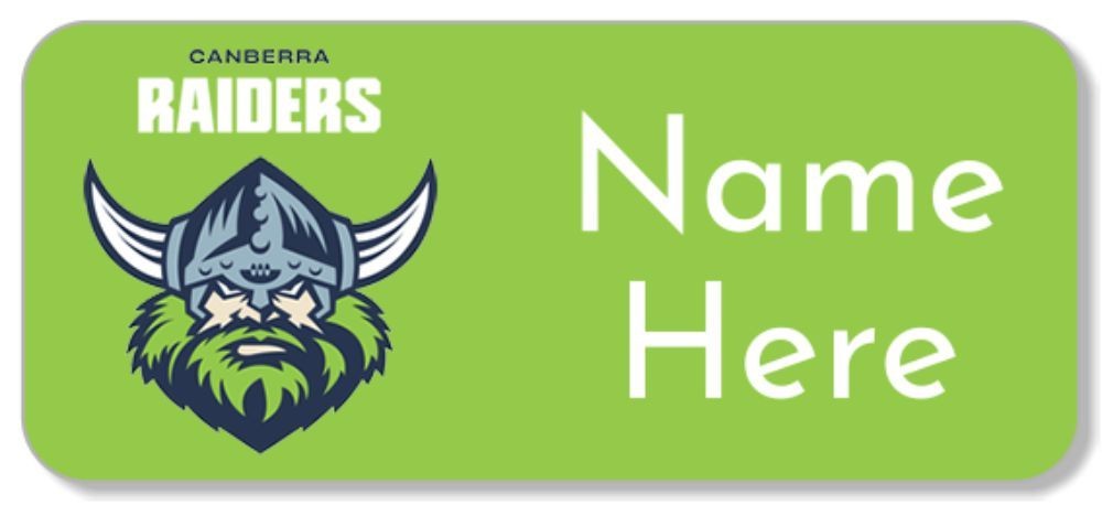 NRL Raiders Rectangle Name Label - CustomiseMe by Harvey Norman