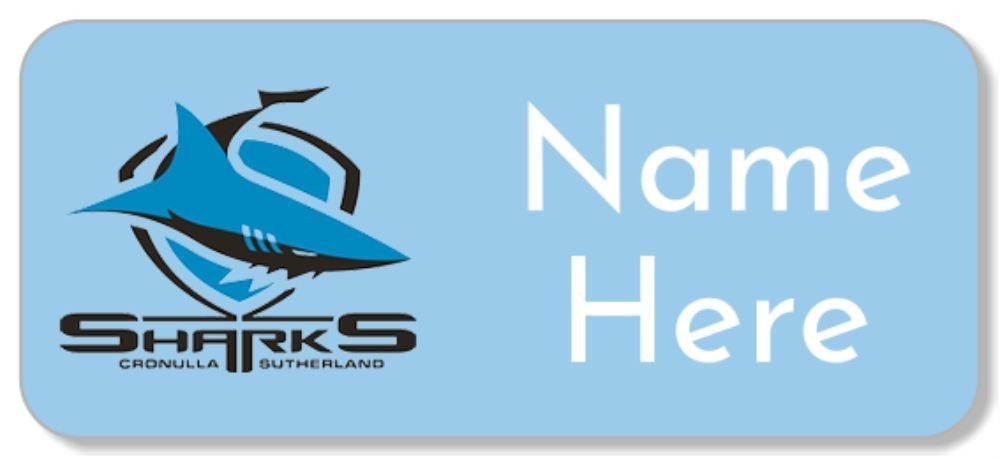 NRL Sharks Rectangle Name Label - CustomiseMe by Harvey Norman