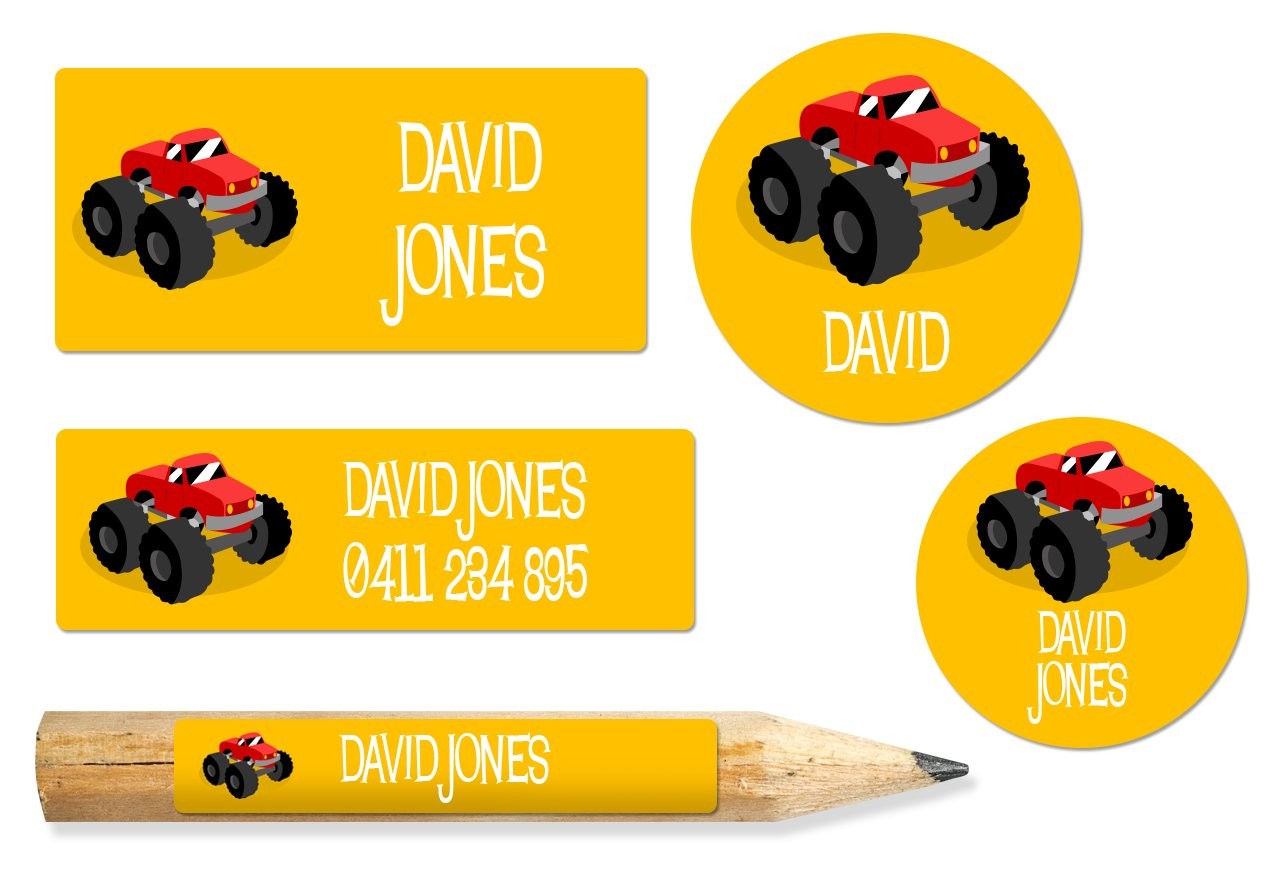 Big Truck Works Label Pack (221 Labels) - CustomiseMe by Harvey Norman