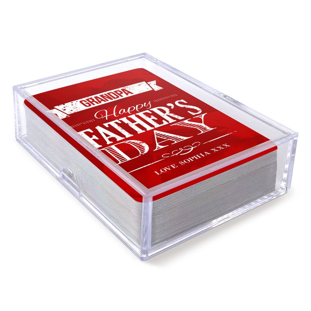 Red Happy Father's Day Playing Cards - CustomiseMe by Harvey Norman
